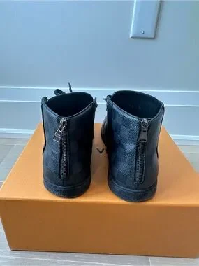Louis Vuitton | Shoes | Louis Vuitton Black Mens Hightop Leather Boots ...